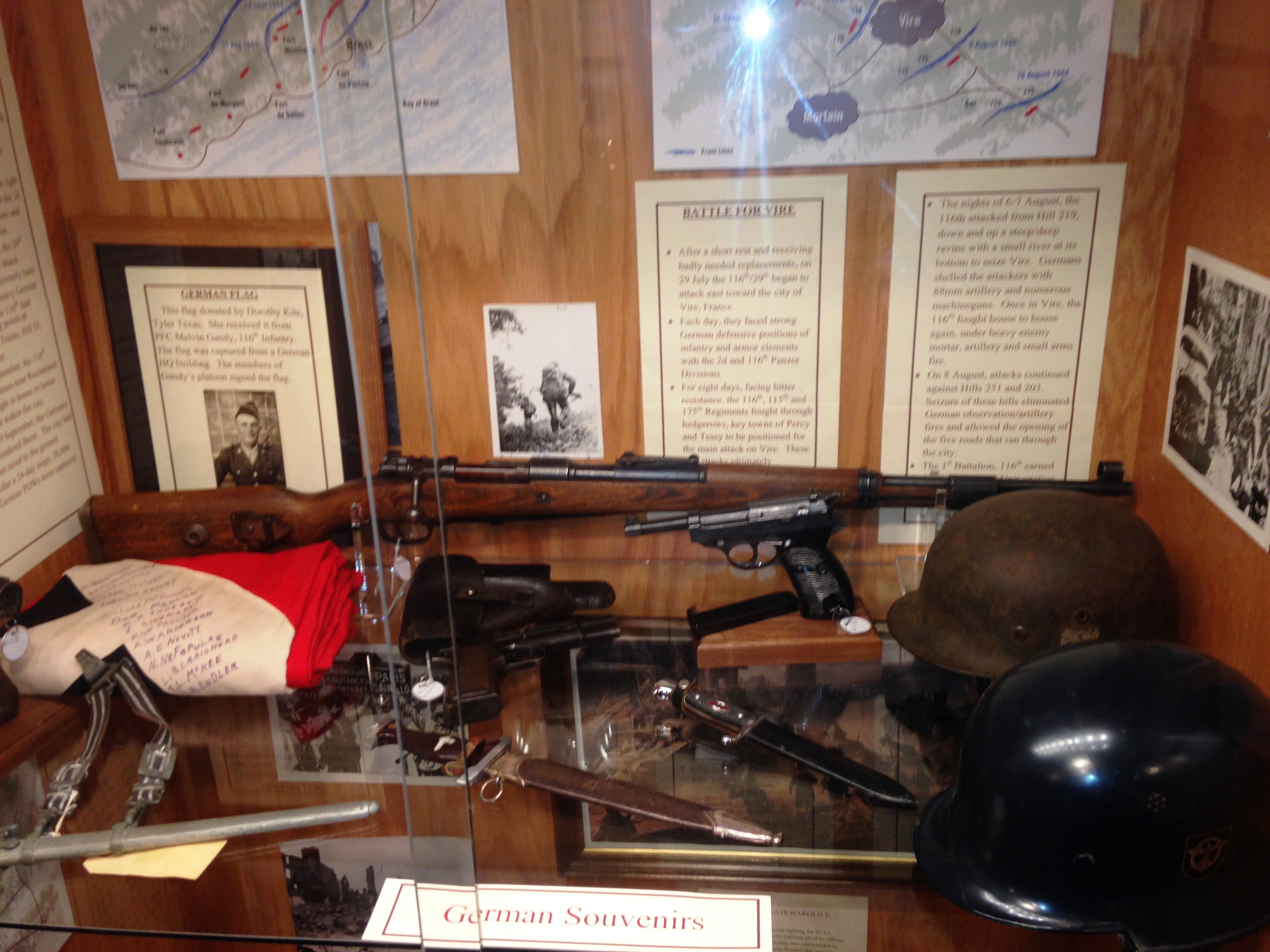 116th Infantry Regiment World War II Captured Nazi Flag, Weapons, and ...