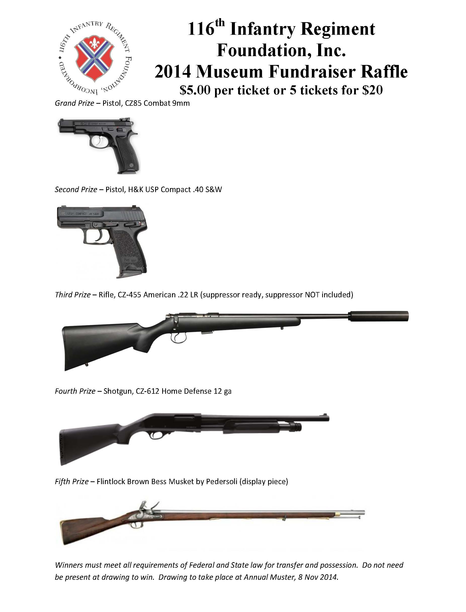 IRF, Inc. 2014 Weapons Raffle – The Citizen Soldiers Education Foundation