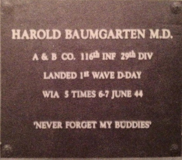 “HAL” Harold Baumgarten, MD Plaque – The Citizen Soldiers Education ...